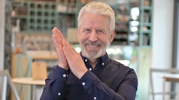 Appreciative Old Man Clapping Applauding, Stock Footage | VideoHive