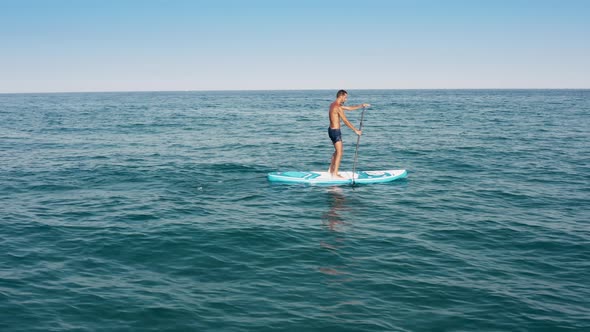 Stand Up Paddle Competition in the Ocean, Stock Footage | VideoHive