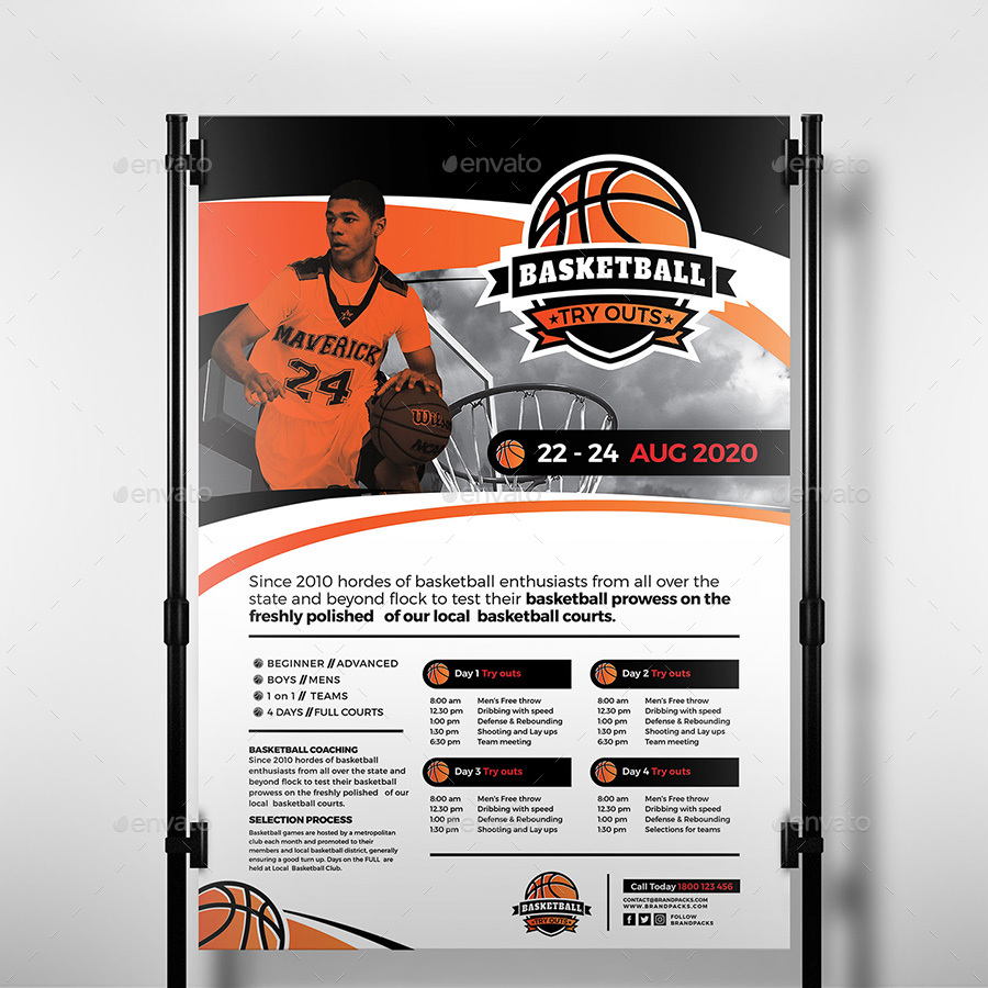 Basketball Poster Template, Print Templates | GraphicRiver