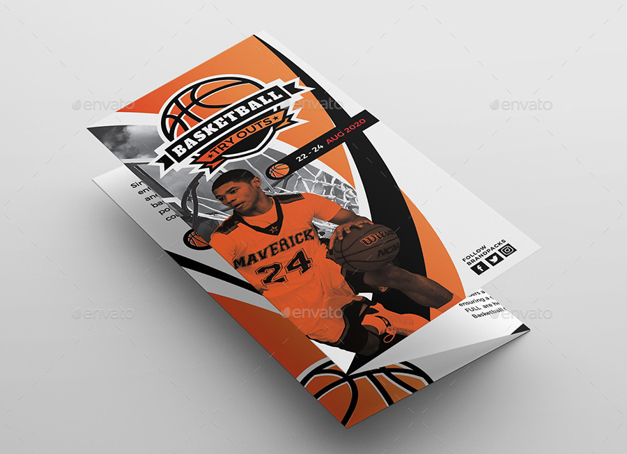 Basketball Tri-Fold Brochure Template, Print Templates | GraphicRiver