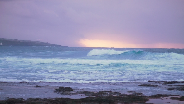 Ocean Before the Storm at Sunset, Stock Footage | VideoHive