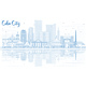 Outline Cebu City Philippines Skyline with Blue Buildings and ...