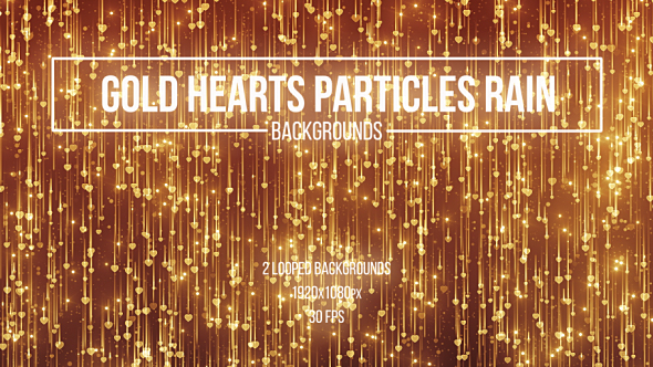 Gold Hearts Particles Rain, Motion Graphics | VideoHive
