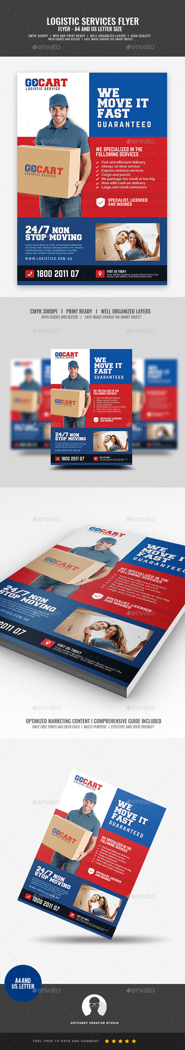 Delivery Cargo Courier Promotional Flyer by Artchery | GraphicRiver