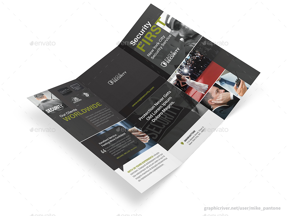 Security Guard Service Trifold Brochure, Print Templates | GraphicRiver