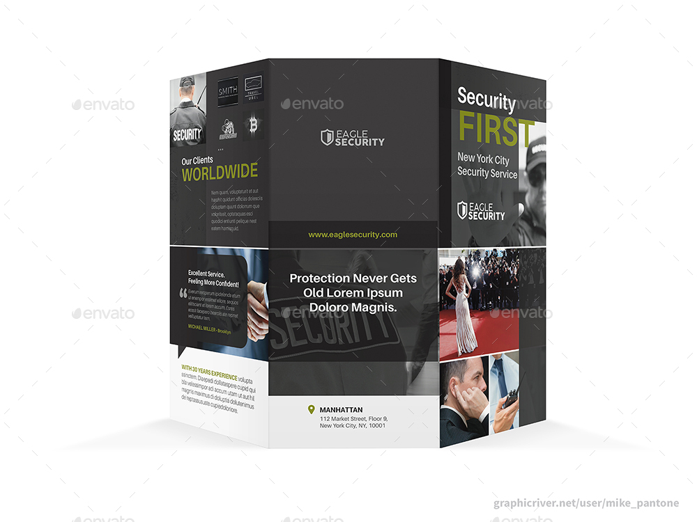 Security Guard Service Trifold Brochure, Print Templates | GraphicRiver