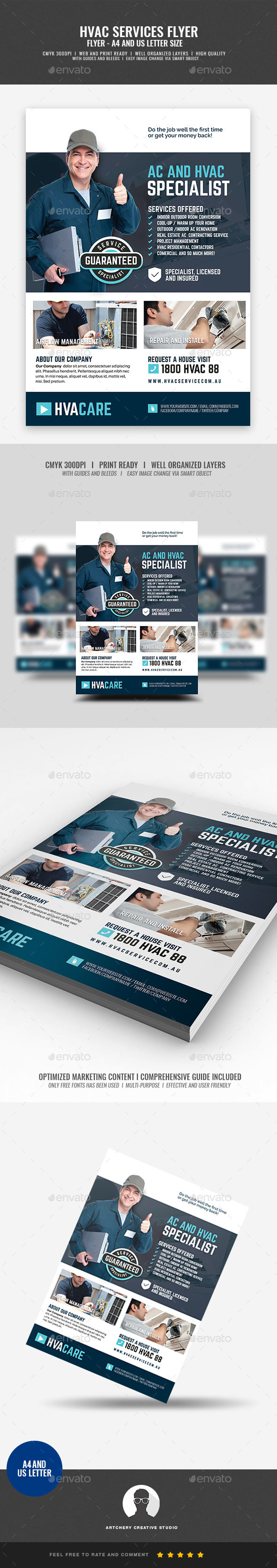 HVAC Repair and Maintenance Flyer by Artchery | GraphicRiver