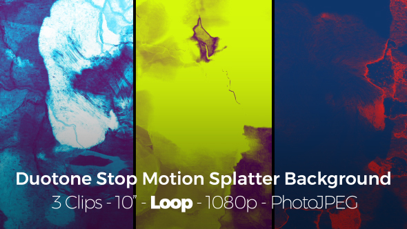 Duotone Stop Motion Splatter Background, Motion Graphics | VideoHive