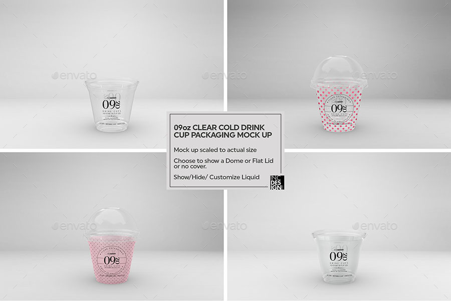 Clear Cold Drink Cups Packaging Mock Up, Graphics | GraphicRiver