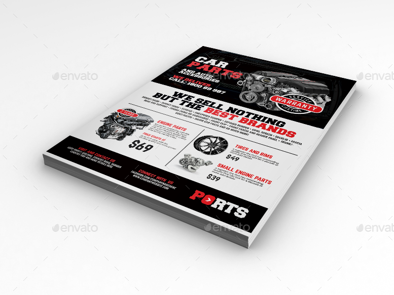 Car Parts and Auto Supply Center Flyer, Print Templates | GraphicRiver