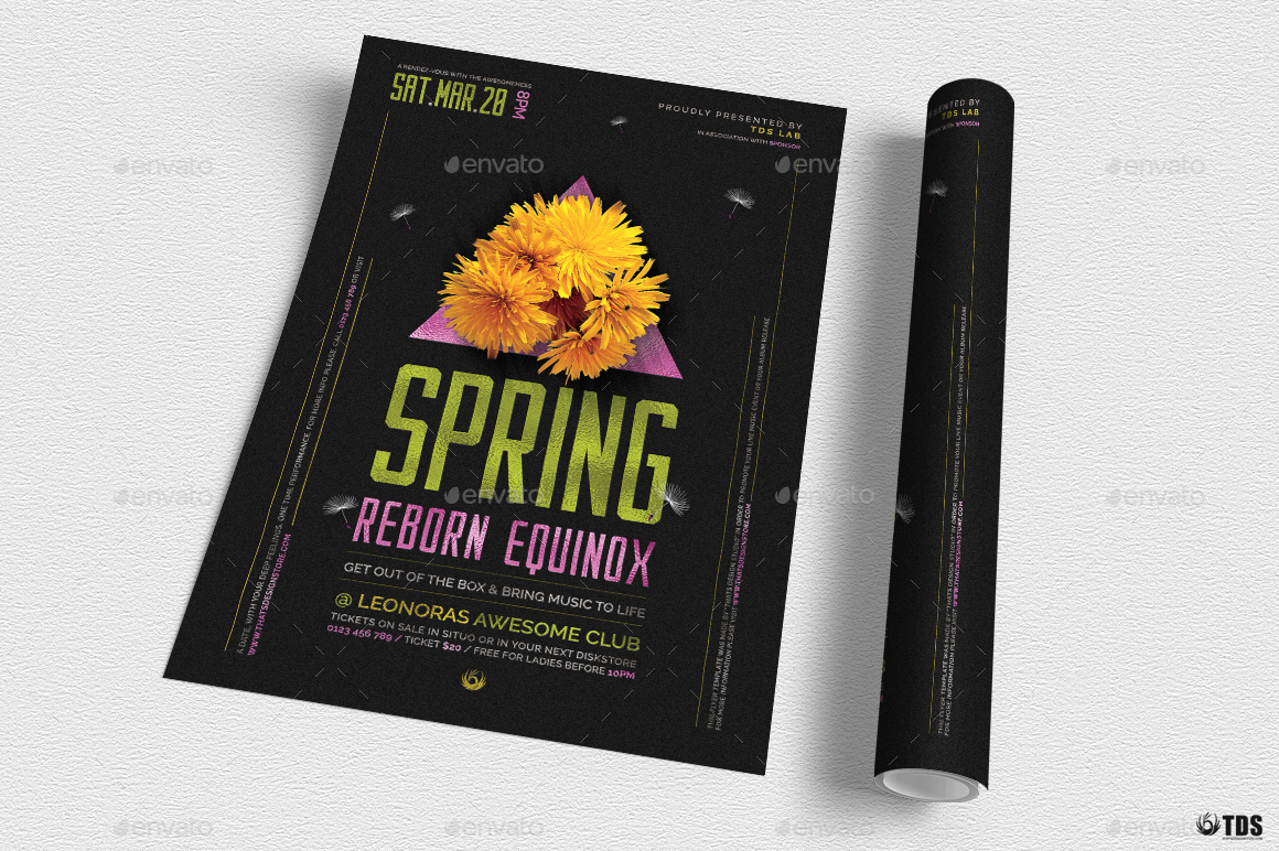 Spring Equinox Flyer Template V6, Print Templates | GraphicRiver