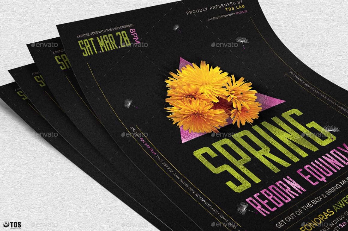Spring Equinox Flyer Template V6, Print Templates | GraphicRiver