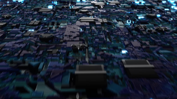 Microchip City Flyby, Motion Graphics | VideoHive