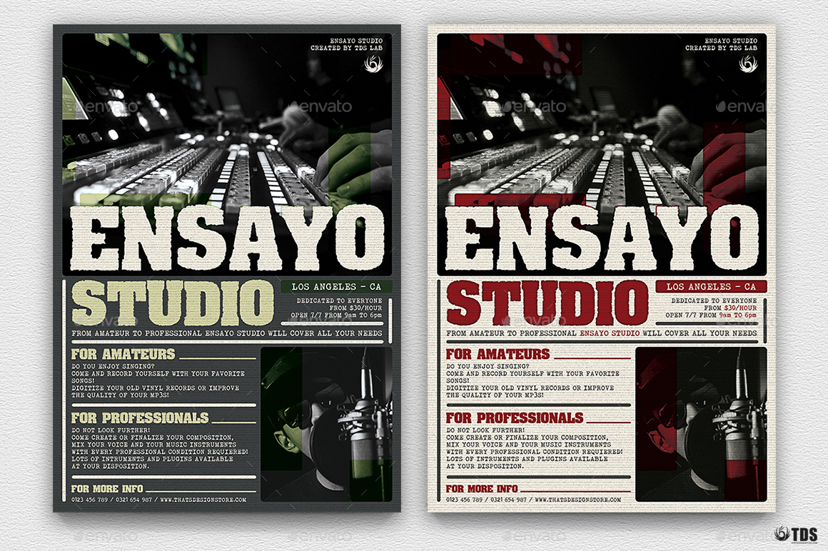 Music Studio Flyer Template, Print Templates | GraphicRiver