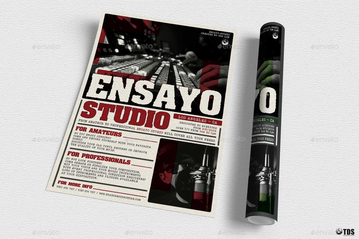 Music Studio Flyer Template, Print Templates | GraphicRiver