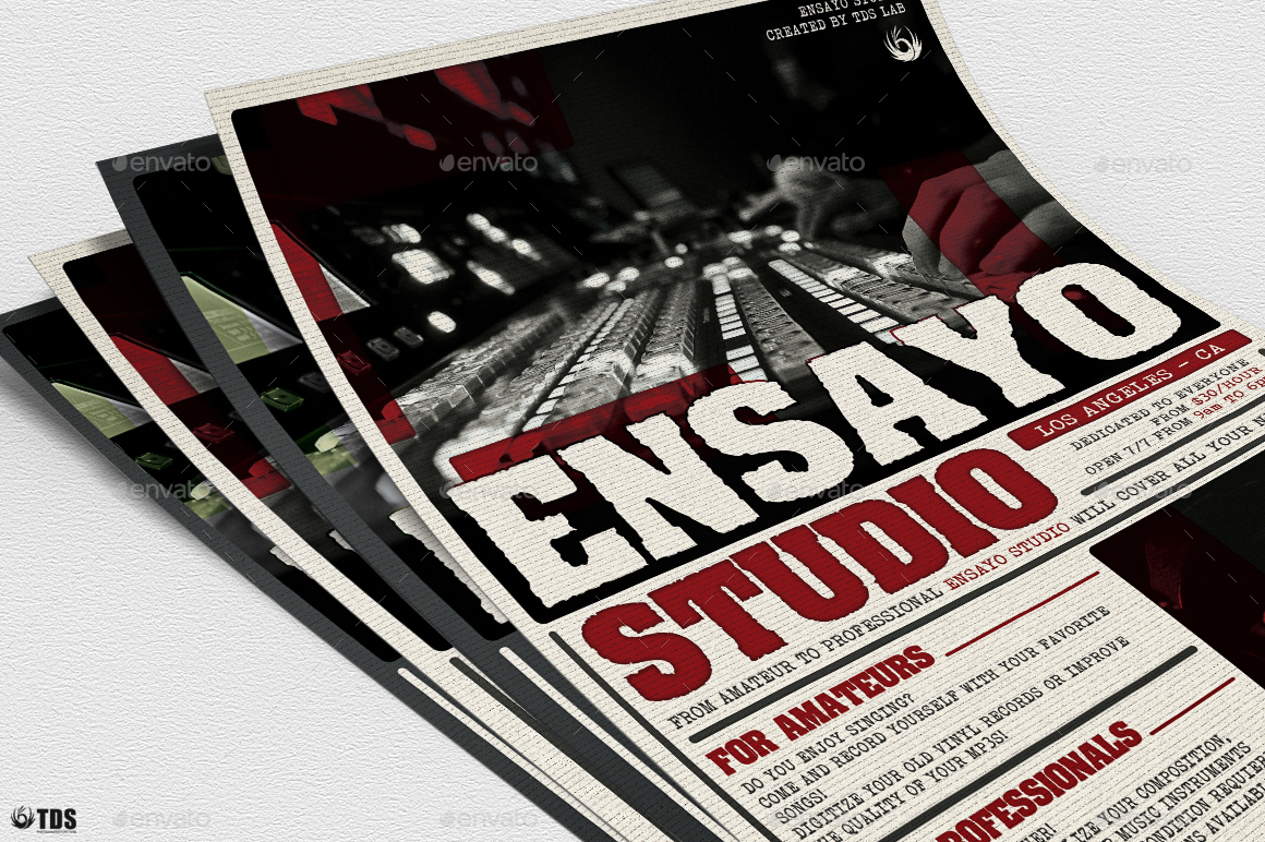 Music Studio Flyer Template, Print Templates | GraphicRiver
