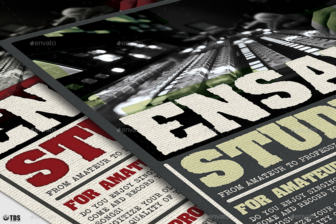 Music Studio Flyer Template, Print Templates | GraphicRiver