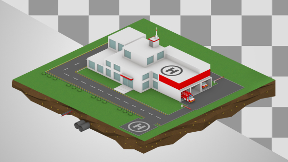 Isometric Fire Station, Motion Graphics | VideoHive
