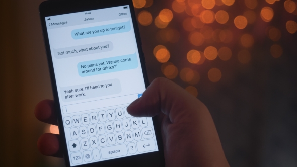 Texting Using a Messenger on the Smartphone, Stock Footage | VideoHive