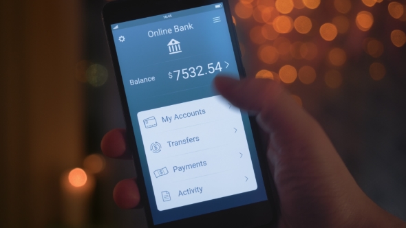 Checking Bank Accounts Using Banking App, Stock Footage | VideoHive