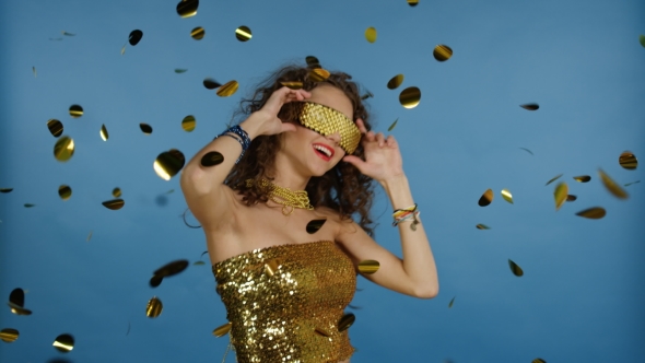 Girl Dancing in Stylish Glasses, Stock Footage | VideoHive