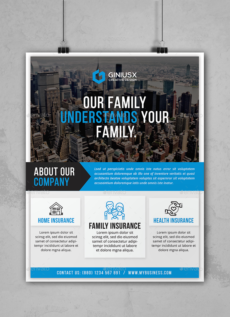 Insurance Flyer Template, Print Templates | GraphicRiver