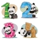 Vector Set of Baby Panda Bears with Numbers, Vectors | GraphicRiver