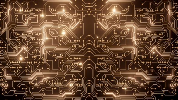 Abstract Loop of Gold Circuit, Motion Graphics | VideoHive