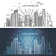 Linear banner of Los Angeles, Vectors | GraphicRiver
