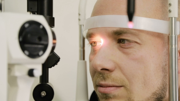 Man Taking Eye Test Examination, Stock Footage | VideoHive