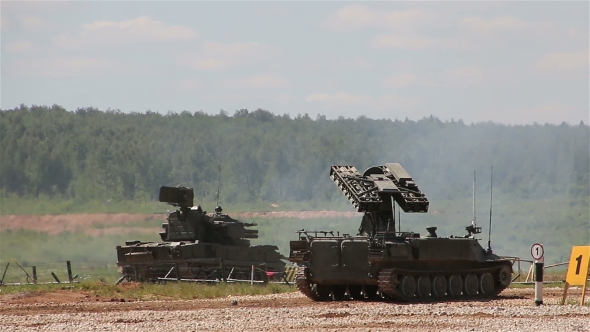 Russian Armored Vehicles in the Polygon., Stock Footage | VideoHive