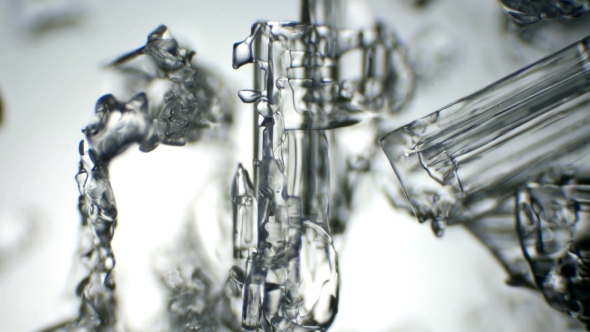 Ice Crystals Melting, Photographed Under a Microscope, Stock Footage
