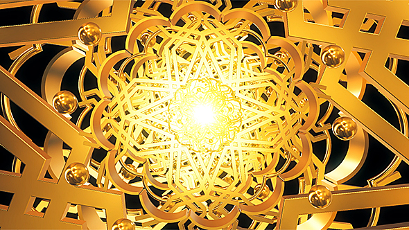 Gold Tunnel Loop Background, Motion Graphics | VideoHive