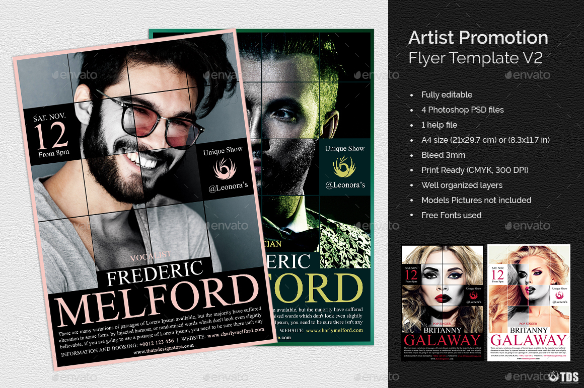 Artist Promotion Flyer Template V2, Print Templates | GraphicRiver