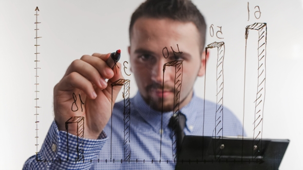Male Hand Drawing a Graph, Stock Footage | VideoHive
