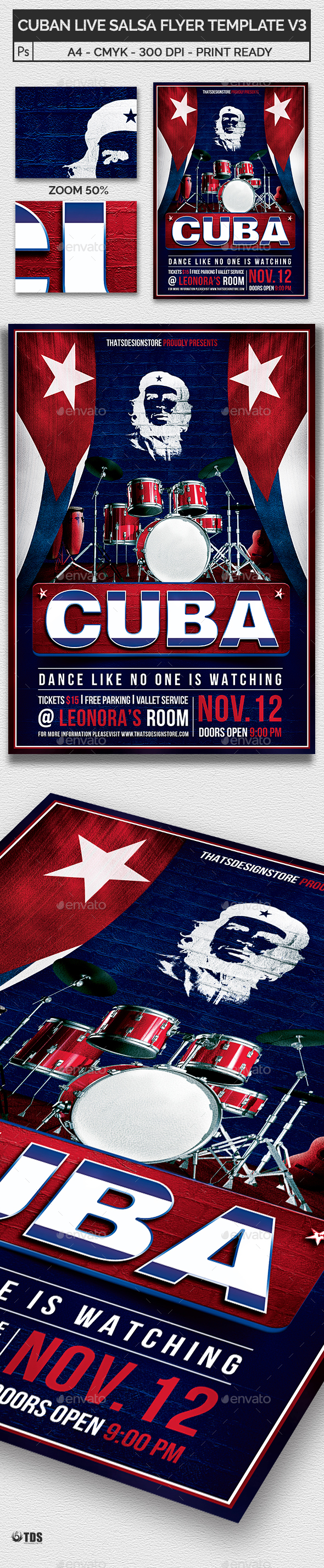 Cuban Live Salsa Flyer Template V3 by lou606 | GraphicRiver
