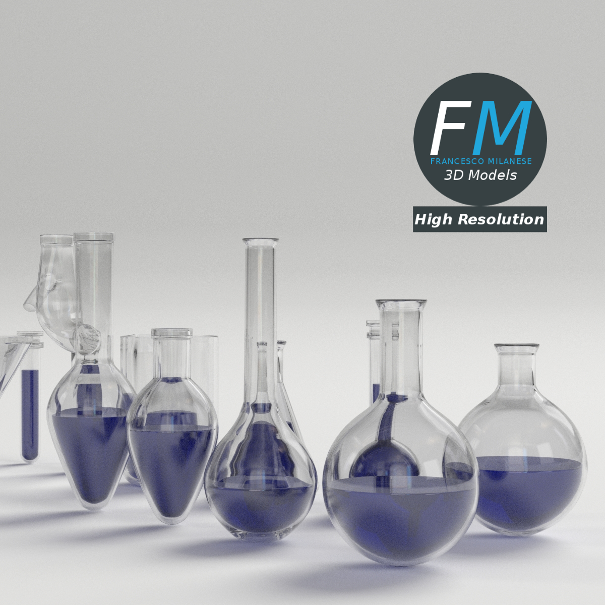Laboratory Glassware Set by FrancescoMilanese | 3DOcean