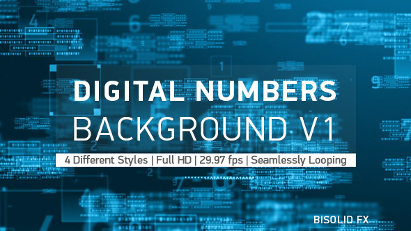 Digital Numbers Background V1, Motion Graphics | VideoHive