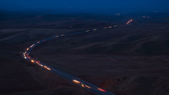 Night View Highway of Mountain in Texas, USA, Stock Footage | VideoHive