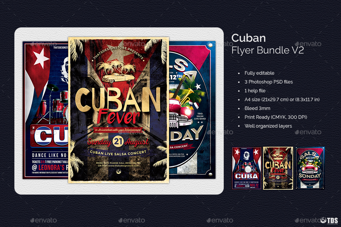 Cuban Flyer Bundle V2, Print Templates | GraphicRiver
