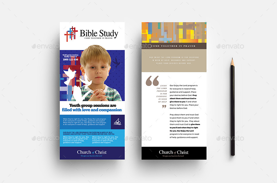 Bible Study Rack Card Template, Print Templates | GraphicRiver