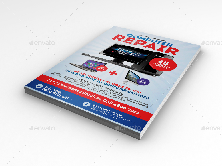 Computer Repair Shop Flyer, Print Templates | GraphicRiver