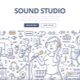 Sound Studio Doodle Concept, Vectors | GraphicRiver