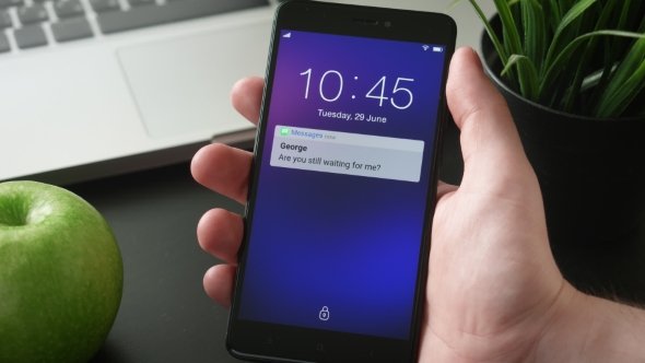 Receiving Notifications on the Smartphone, Stock Footage | VideoHive