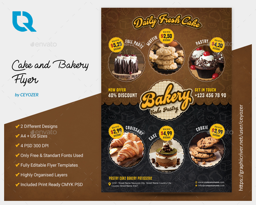 Cake Flyer, Print Templates | GraphicRiver
