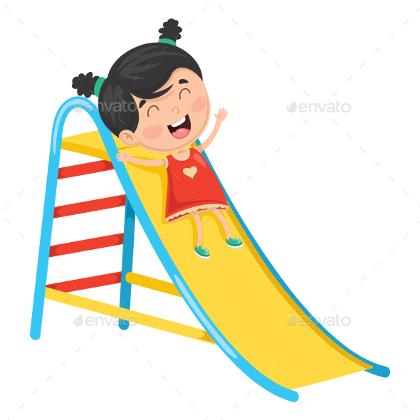 Vector Illustration Of Kid Sliding by yusufdemirci | GraphicRiver