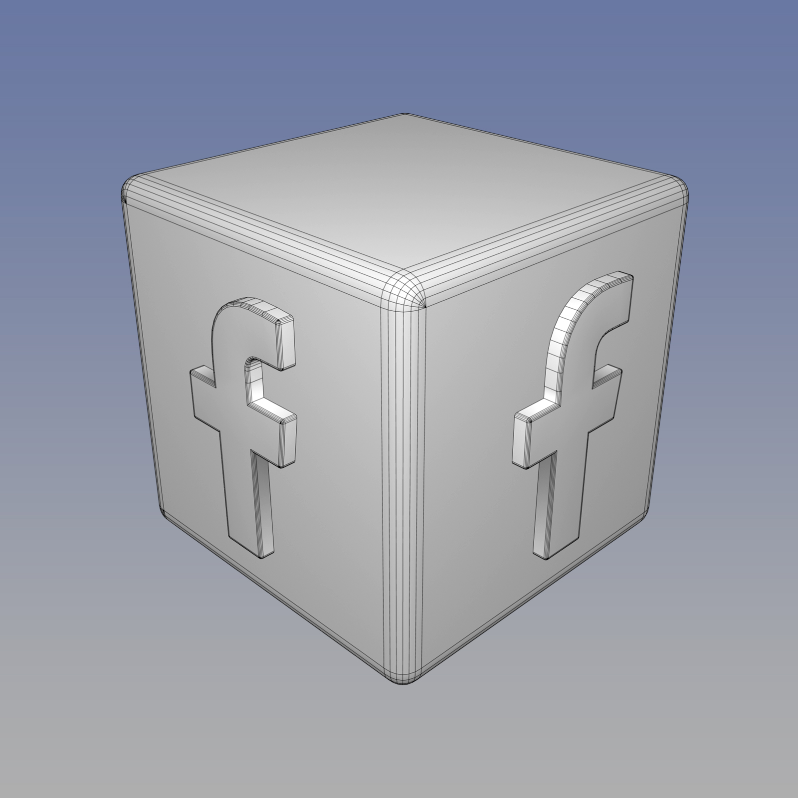 Facebook Logo by cosmicArt | 3DOcean