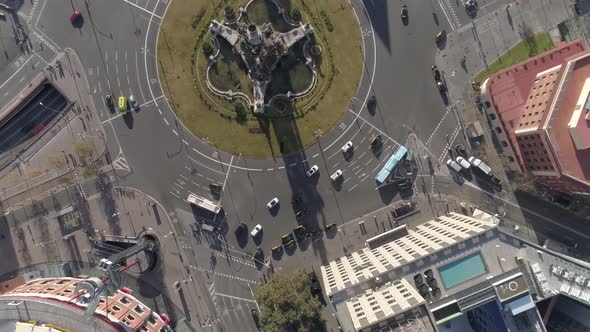 Plaza del España Traffic Roundabout Barcelona, Spain, Stock Footage