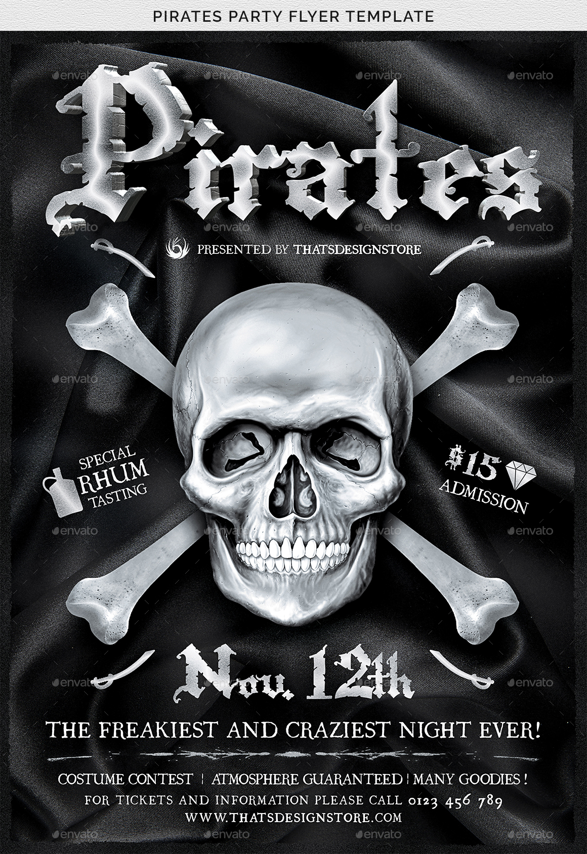 Pirates Party Flyer Template, Print Templates | GraphicRiver