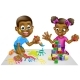 Cartoon Kids with Paint and Blocks, Vectors | GraphicRiver